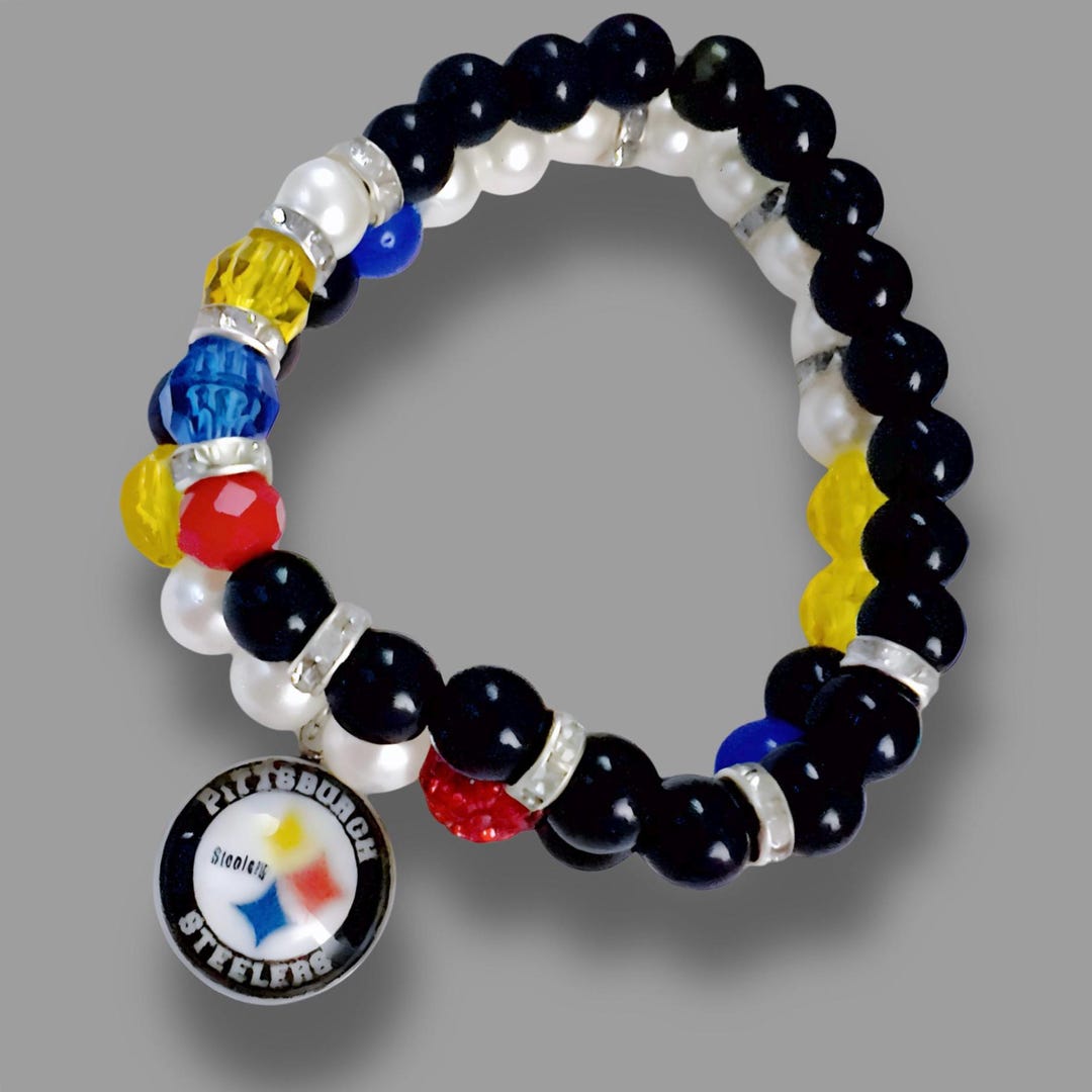 Pittsburgh Steelers Inspired Football Stacking Bracelet Set, Show Your ...