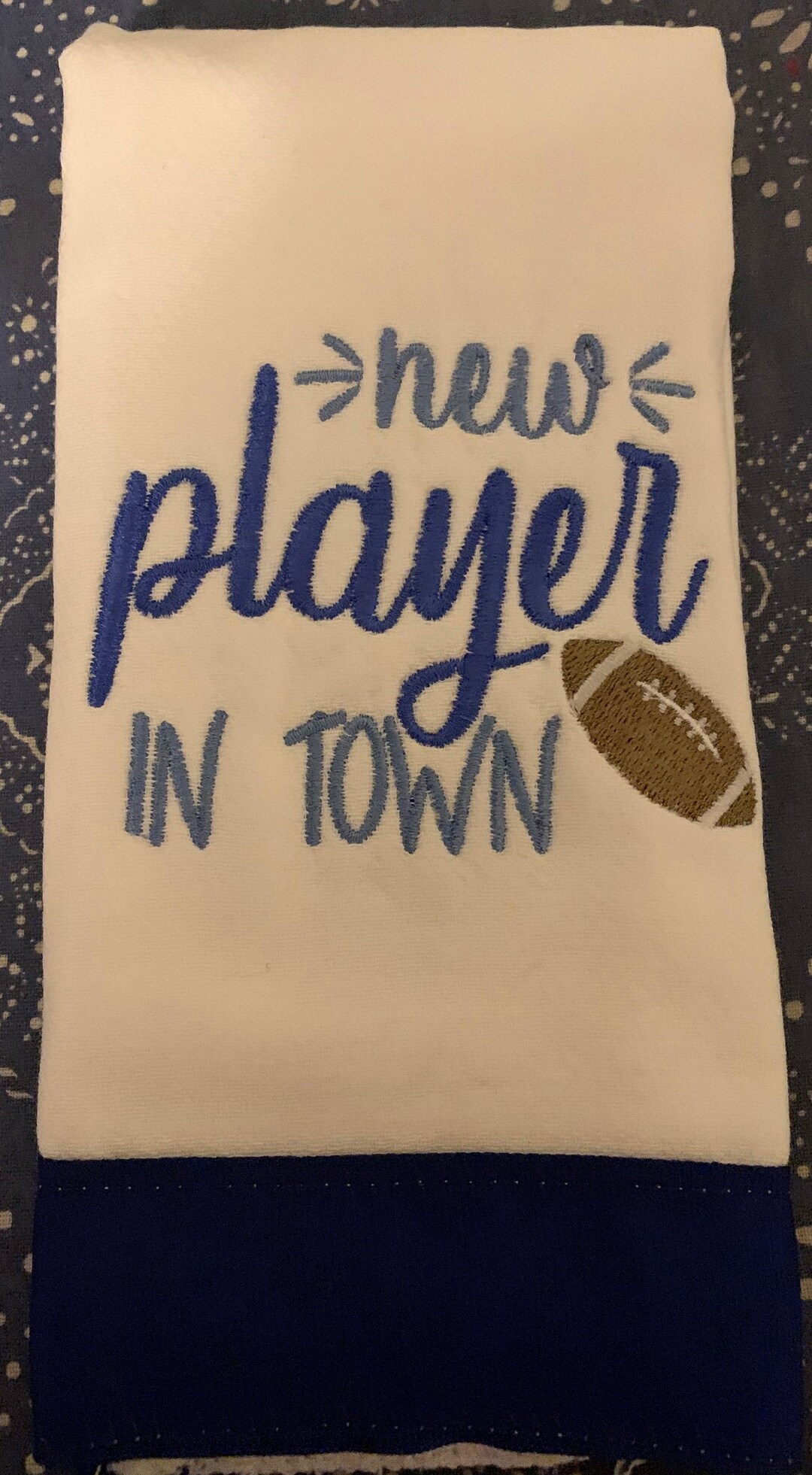 New Player in Town-football- Cloth Diaper Burp Cloth - Baby Shower Gift ...