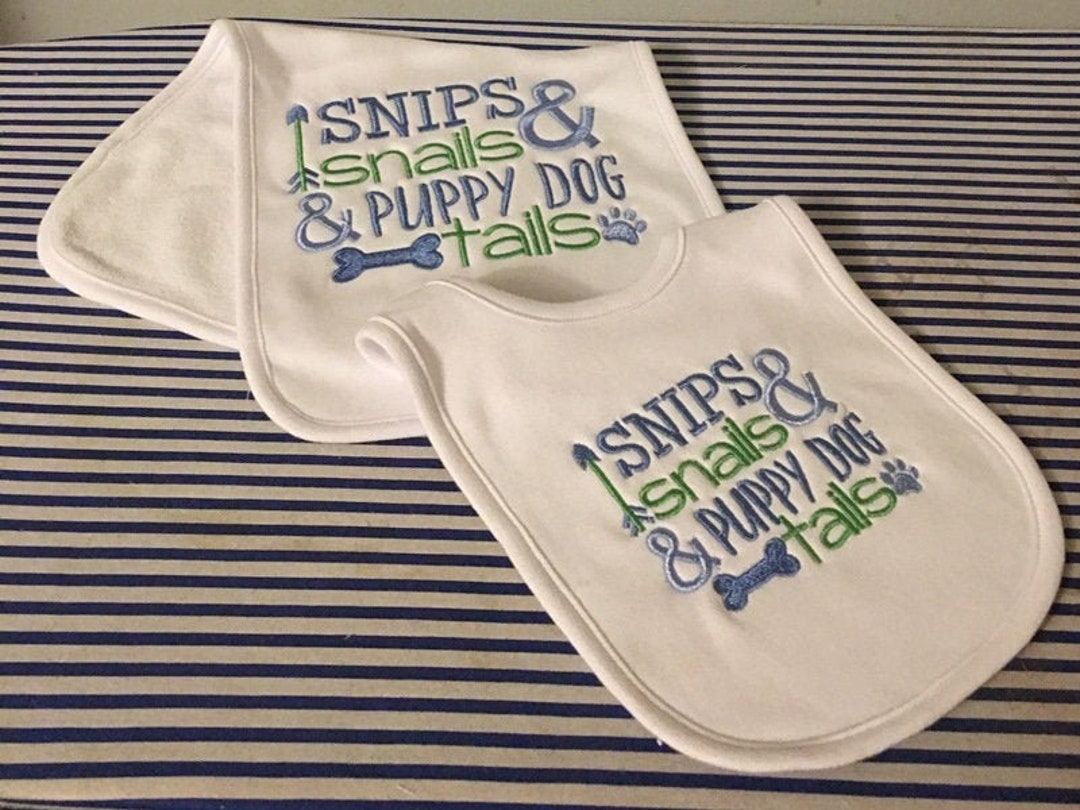 Snips and Snails Bib and Burp Set Baby Boy Shower Gift - Etsy