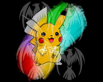 Pikachu Digital Art - Etsy