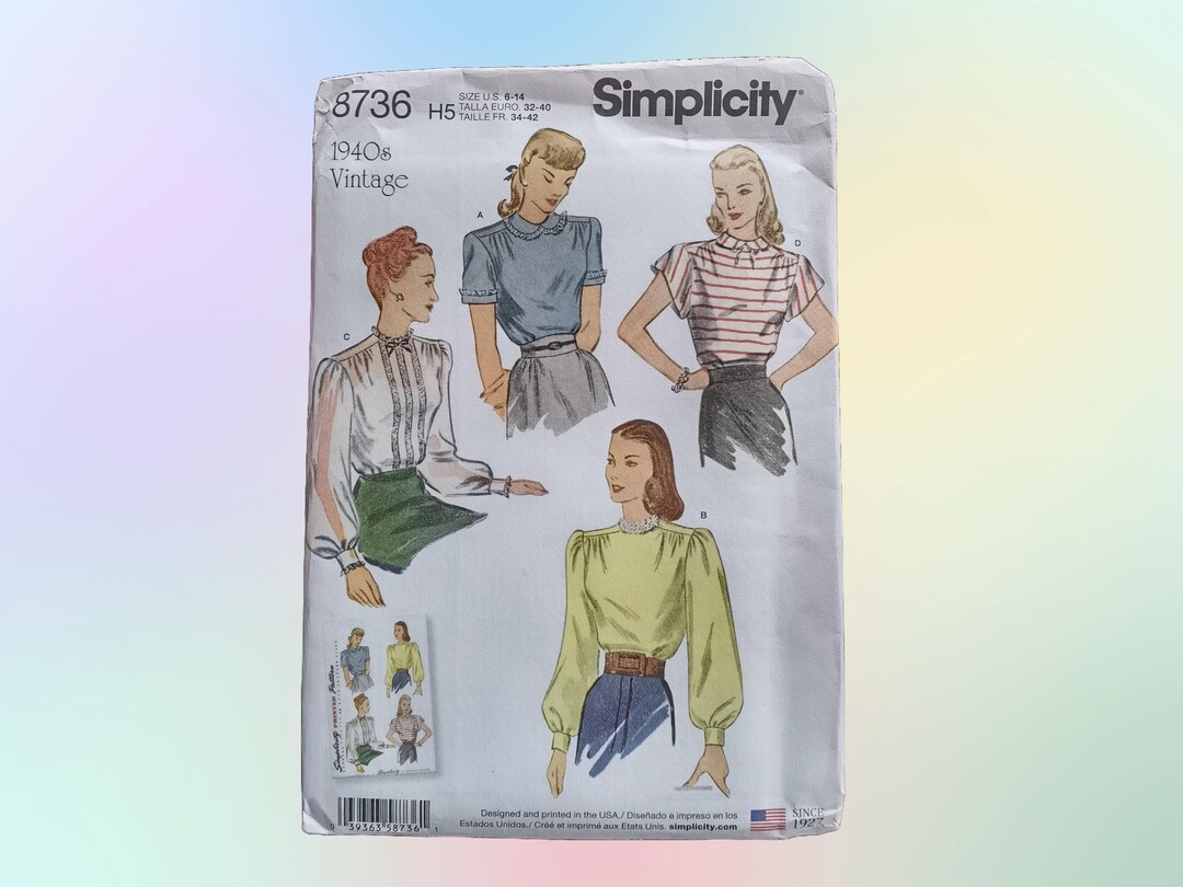 Reproduction 1940s Pattern - Simplicity 8736 (size 6-14) - Etsy