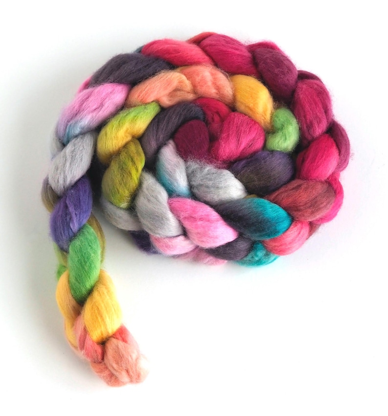 Superfine Merino Wool Roving, Hand Dyed Spinning and Felting Fiber, 4 ...