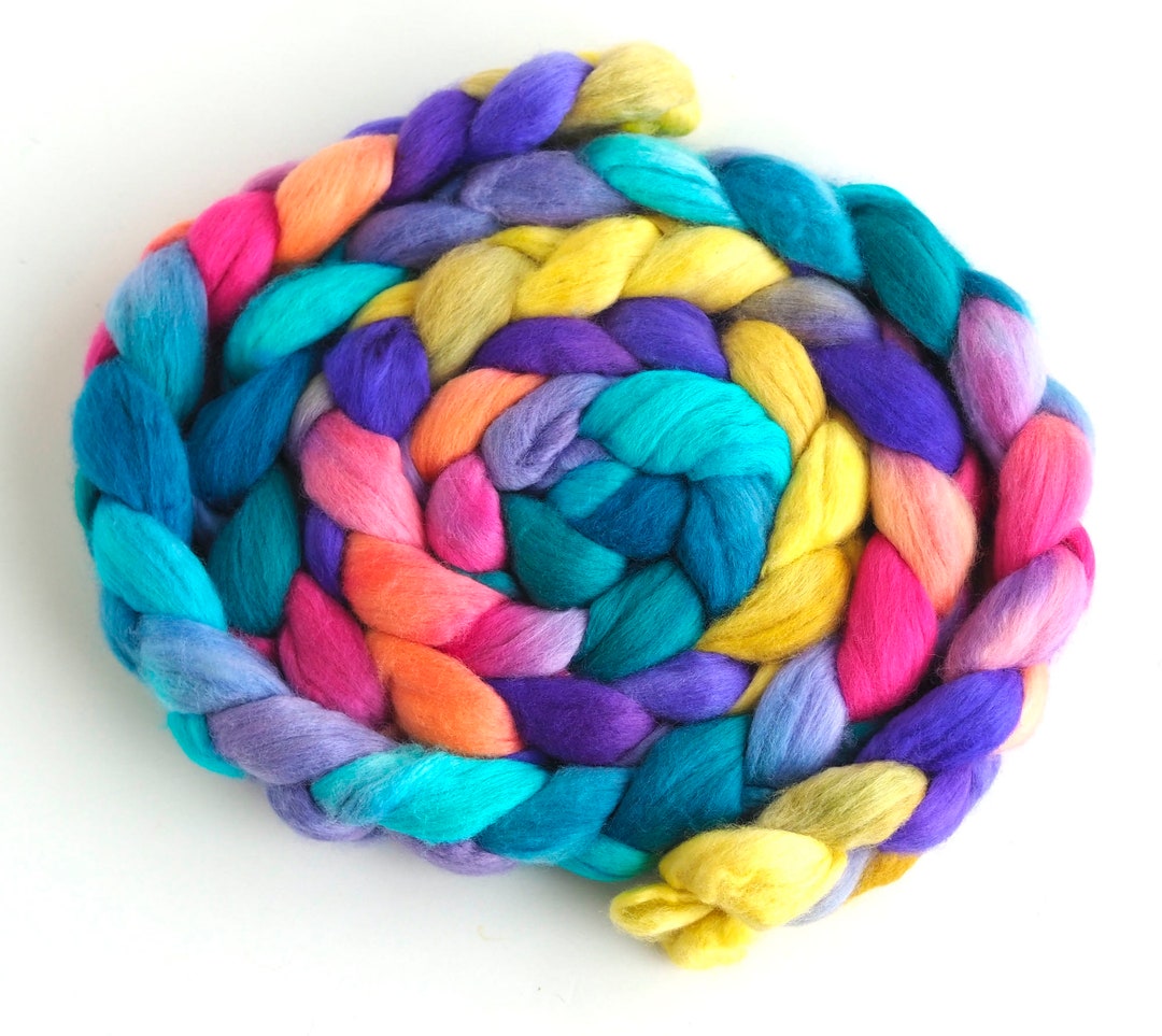 Organic Merino Wool, Hand Spinning Roving - Hand Dyed, Hand-painted ...