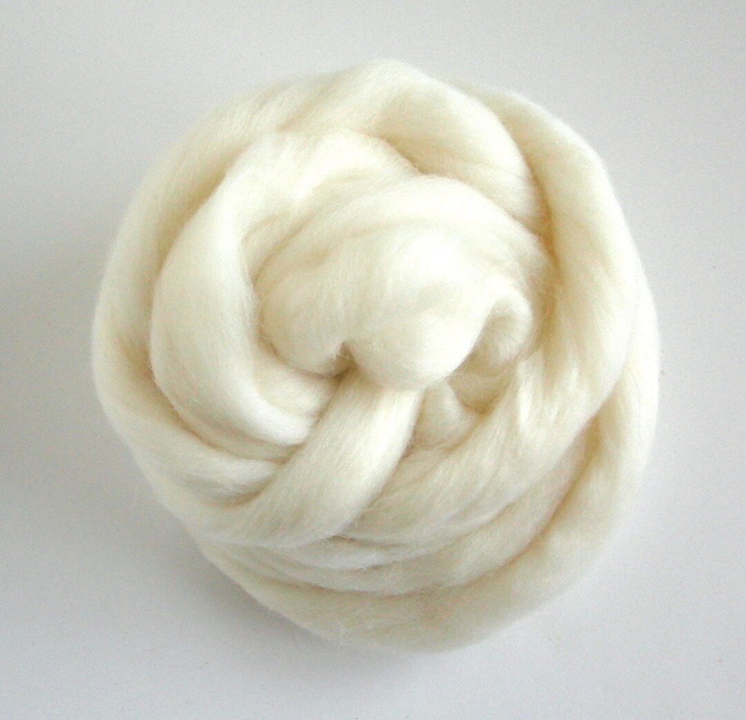 Ecru Romney Combed Top, Wool for Dyeing, Spinning, and Felting, 4 ...