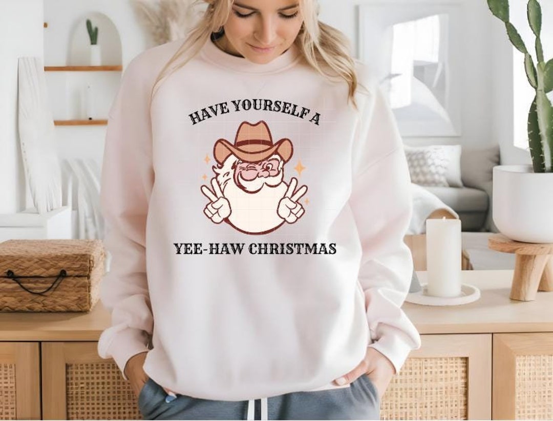 Cowboy Christmas Black Lettering, Have Yourself a Yee-haw Christmas PNG ...