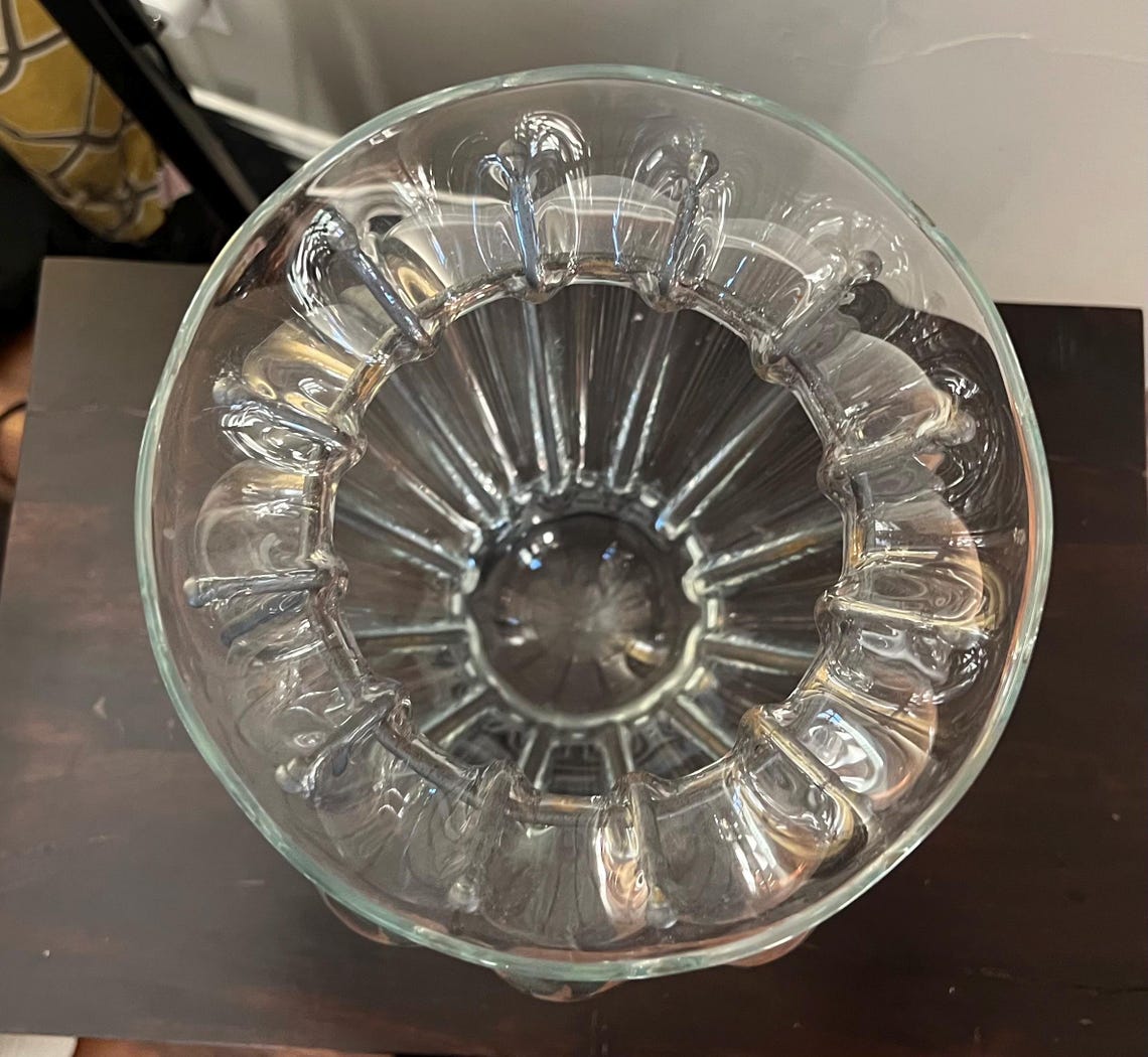 Tarnow Hand Blown Caged Wrought Iron Glass Table/floor Vase - Etsy