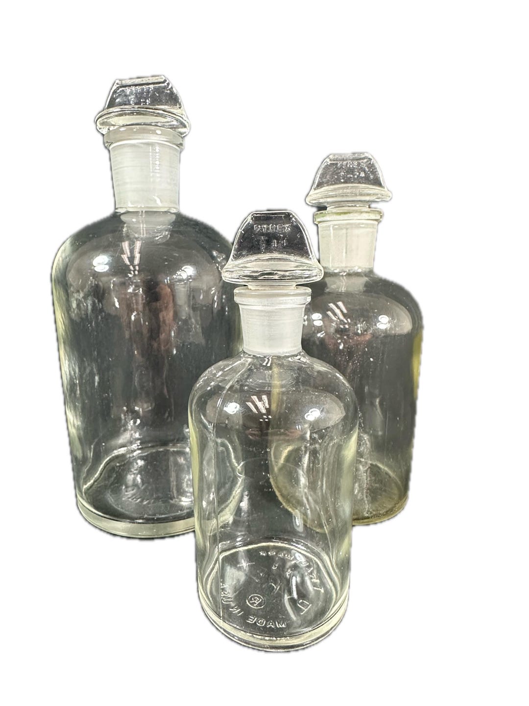 Corning PYREX Vintage Laboratory Glass Apothecary Storage Bottles With ...