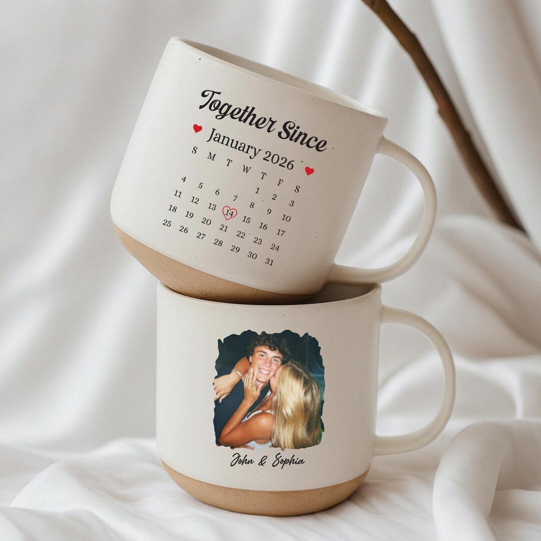 Personalized Calendar Photo Mug, Together Since Mug, Custom Couple ...