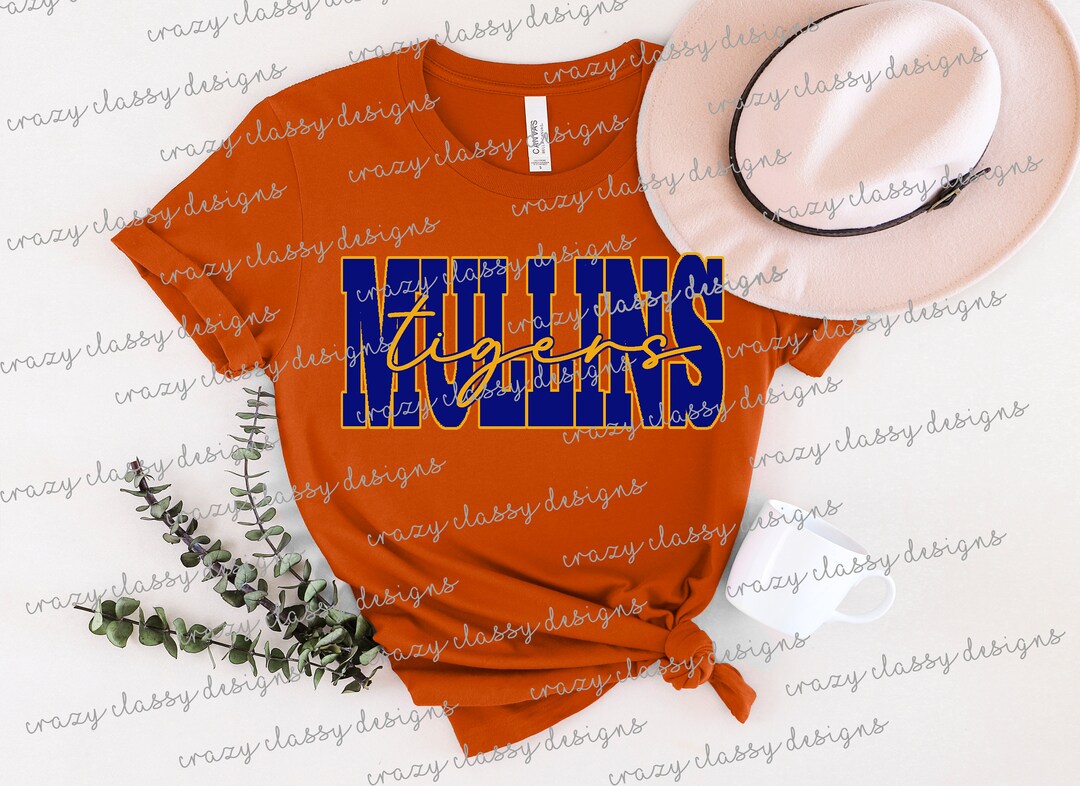 Mullins Tigers Navy Blue and Orange Png School - Etsy