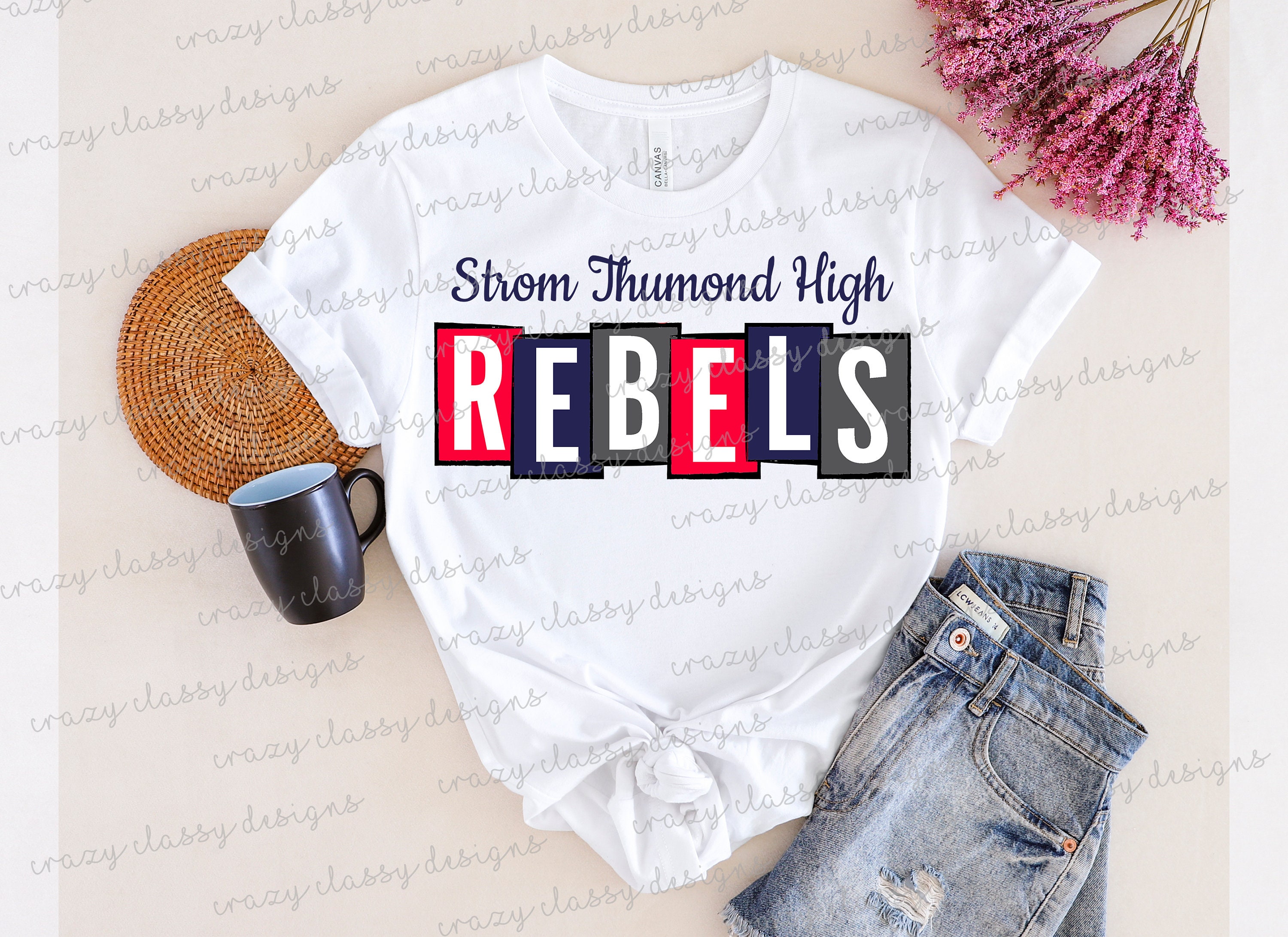 Strom Thurmond High School Navy Red Grey Png - Etsy