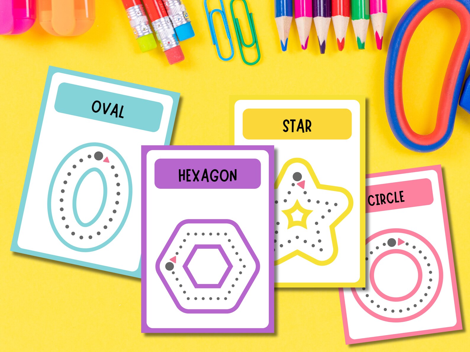 Printable 2D Shapes Tracing Worksheet Educational Poster Printable Wall ...