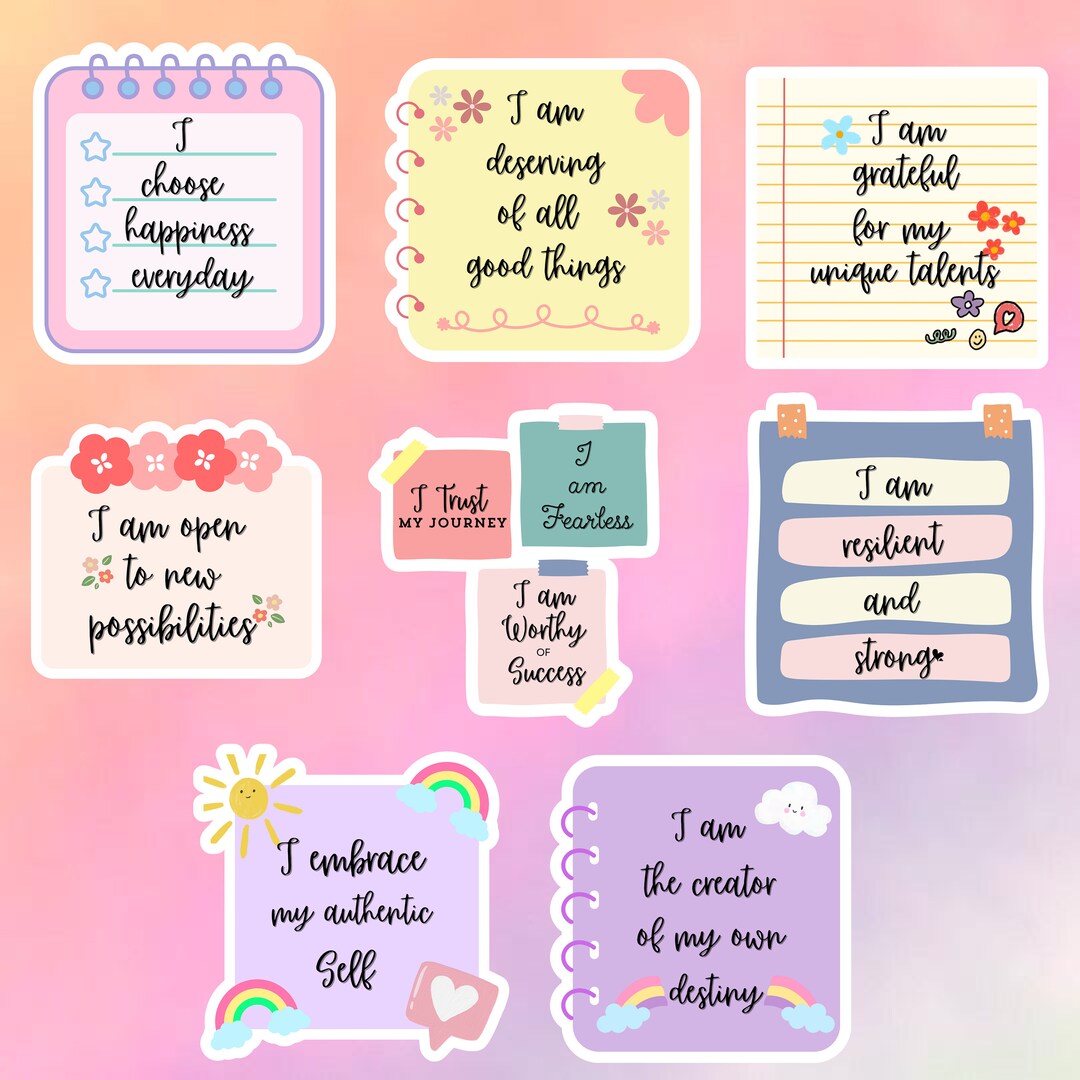 Printable Stickers Png, Inspirational Sticker Png, Print and Cut ...