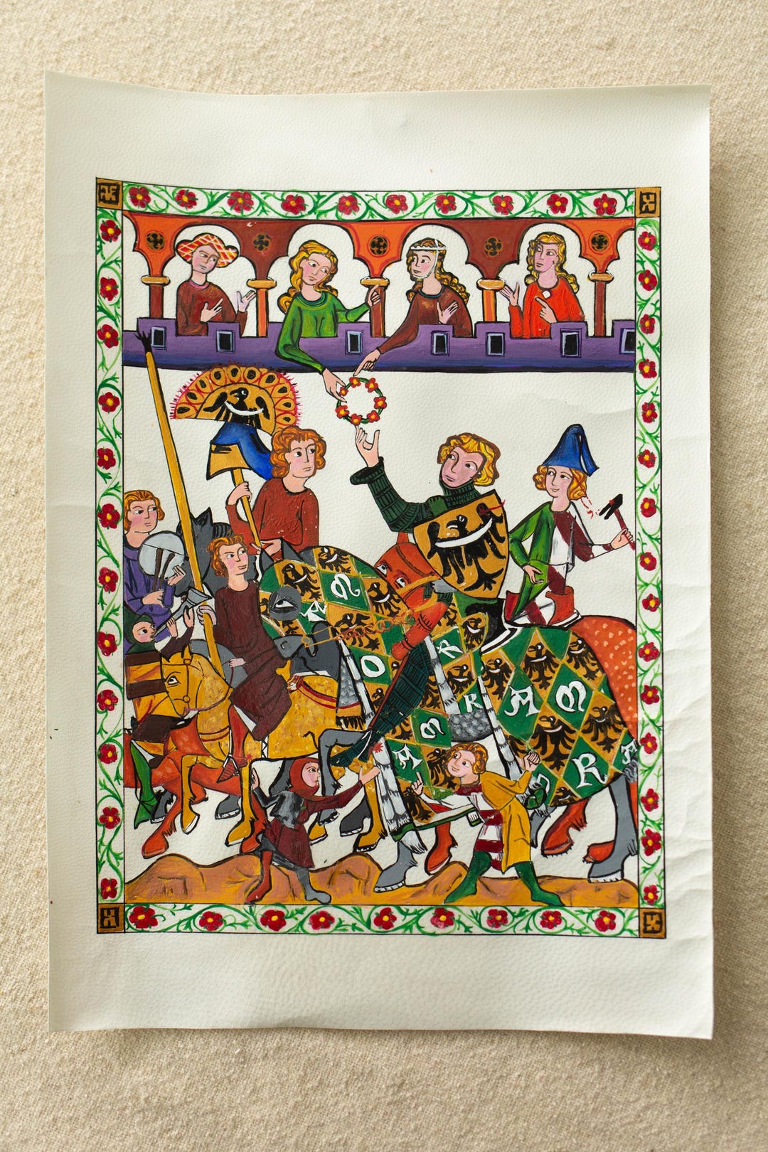 Tournament Illumination Codex Manesse 14th Century - Etsy