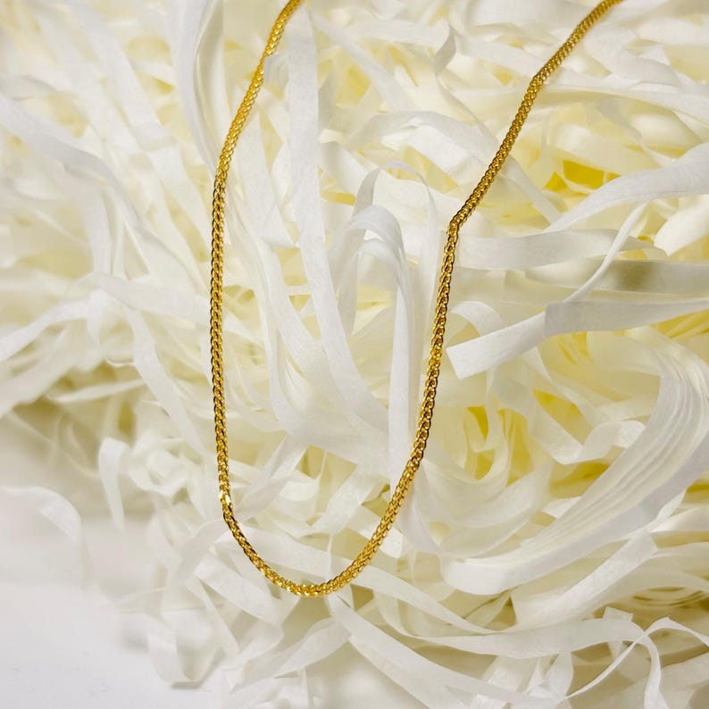 Handmade 24k Solid Gold Chain Necklace, 999 Pure Gold Jewelry,simple ...