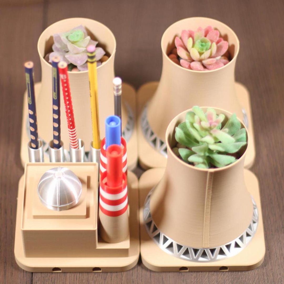 Modular Nuclear Power Plant Desk Organizer and Planter Pot Combo 7 Pen ...