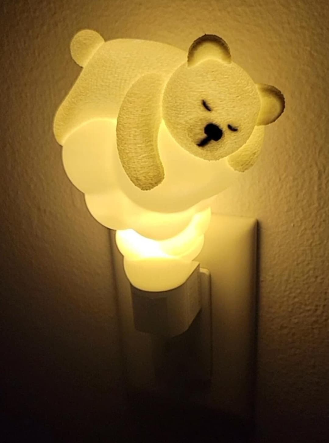 Sleeping Bear Plug-in LED Nursery Night Light With Auto Dusk to Dawn ...