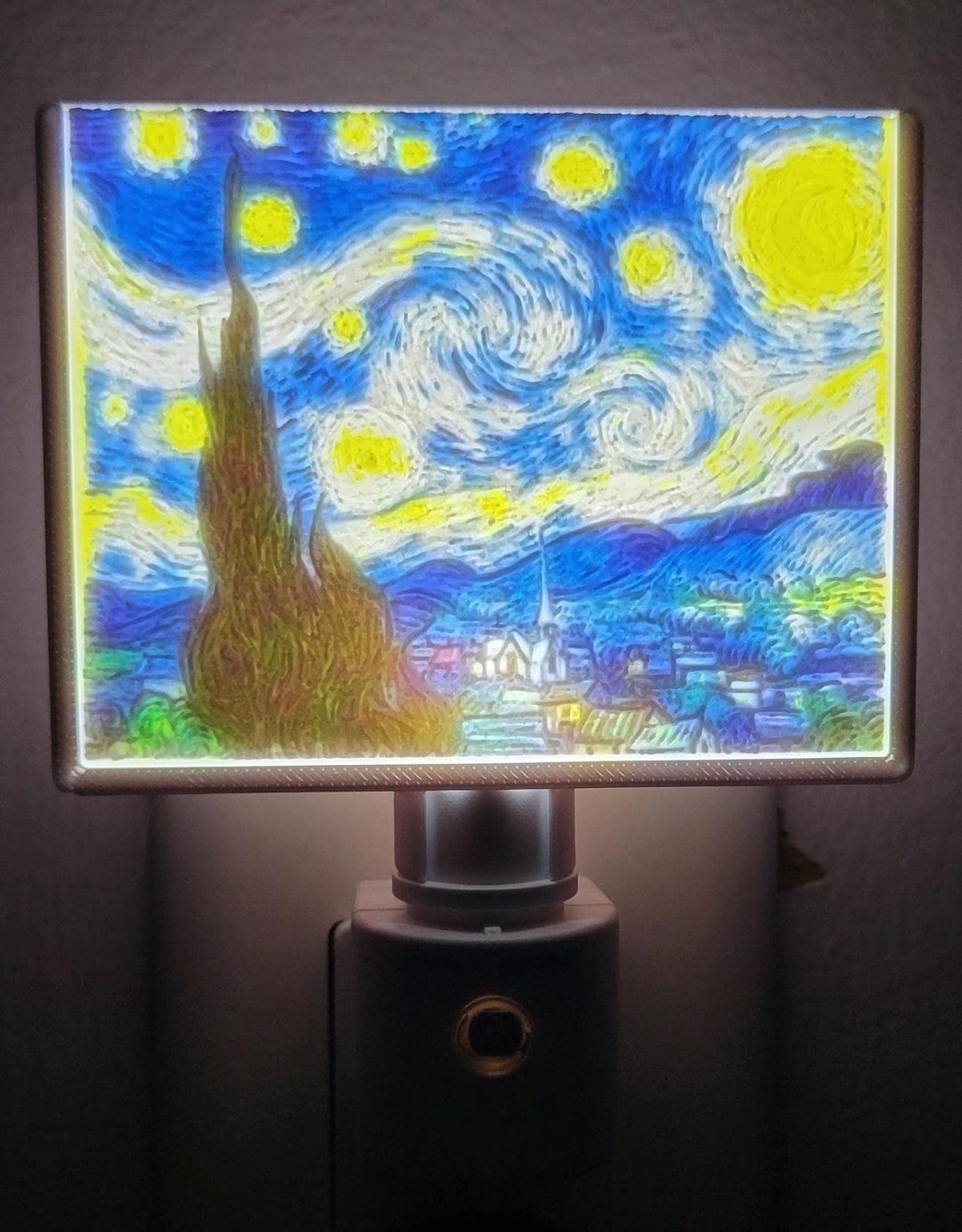 Starry Night LED Plug-in Lithophane Night Light Auto Dusk to Dawn ...