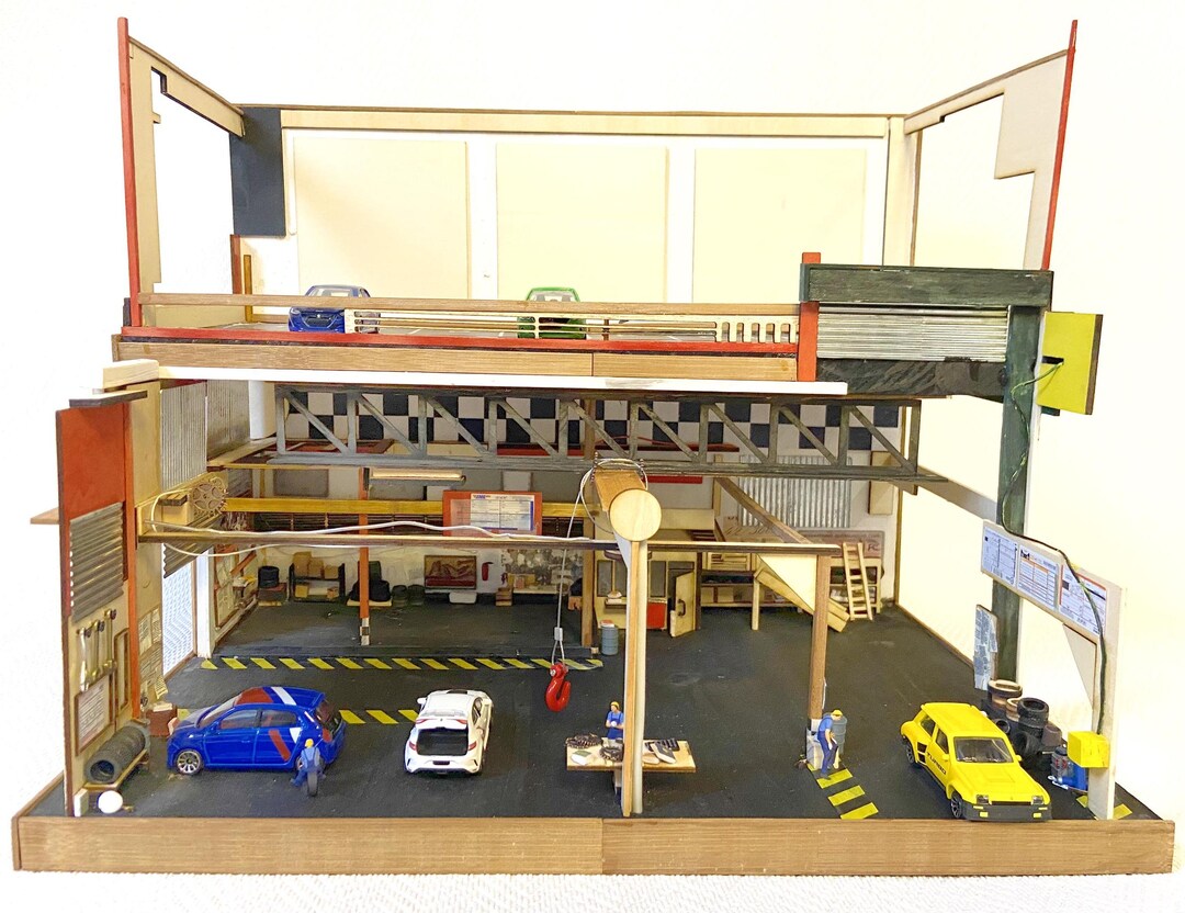 Model, Miniature Car Garage, Scale 1/64, Wood, Model Car Collectors - Etsy