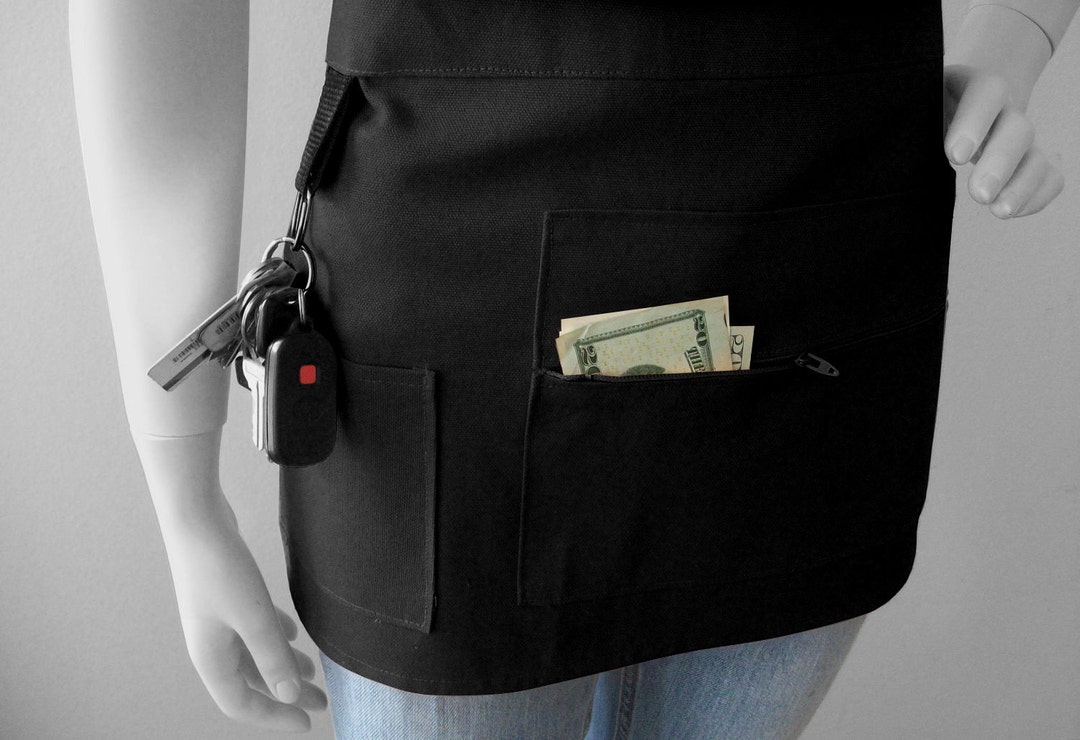 BLACK Vendor Apron - Unisex - Canvas Waitress Apron - Hostess Apron - Etsy