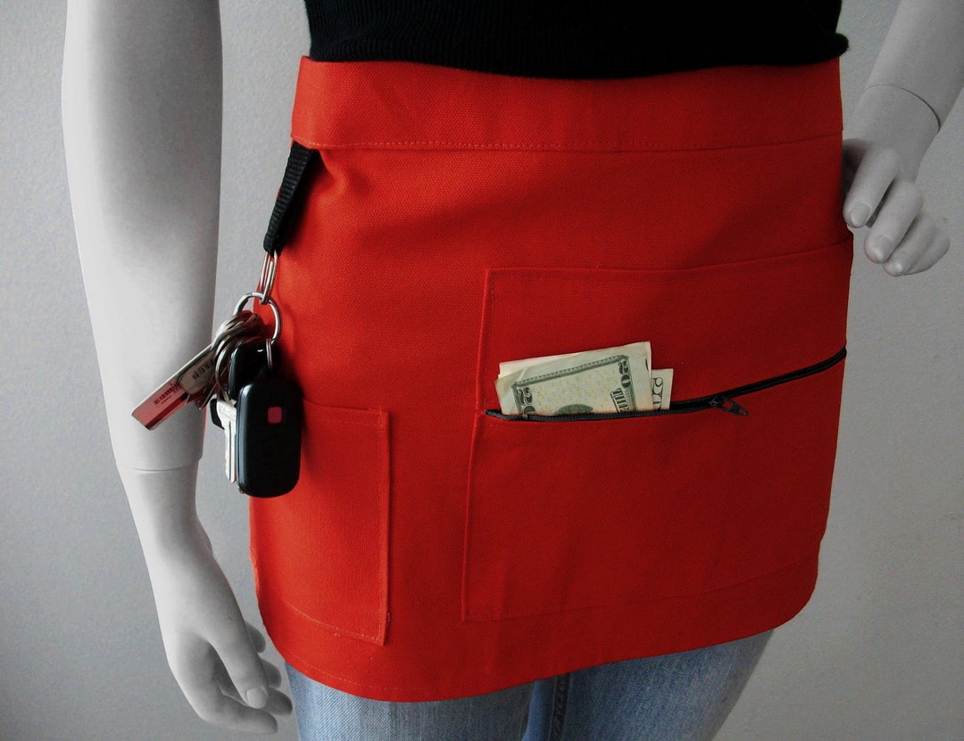 Waitress Apron - RED - Craft Show Apron - Vendor Apron - Half Apron ...