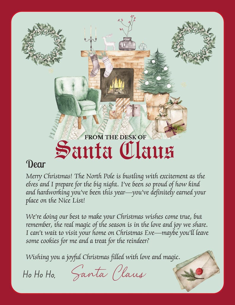 6 Vintage Letters From Santa Printable PDF - Etsy