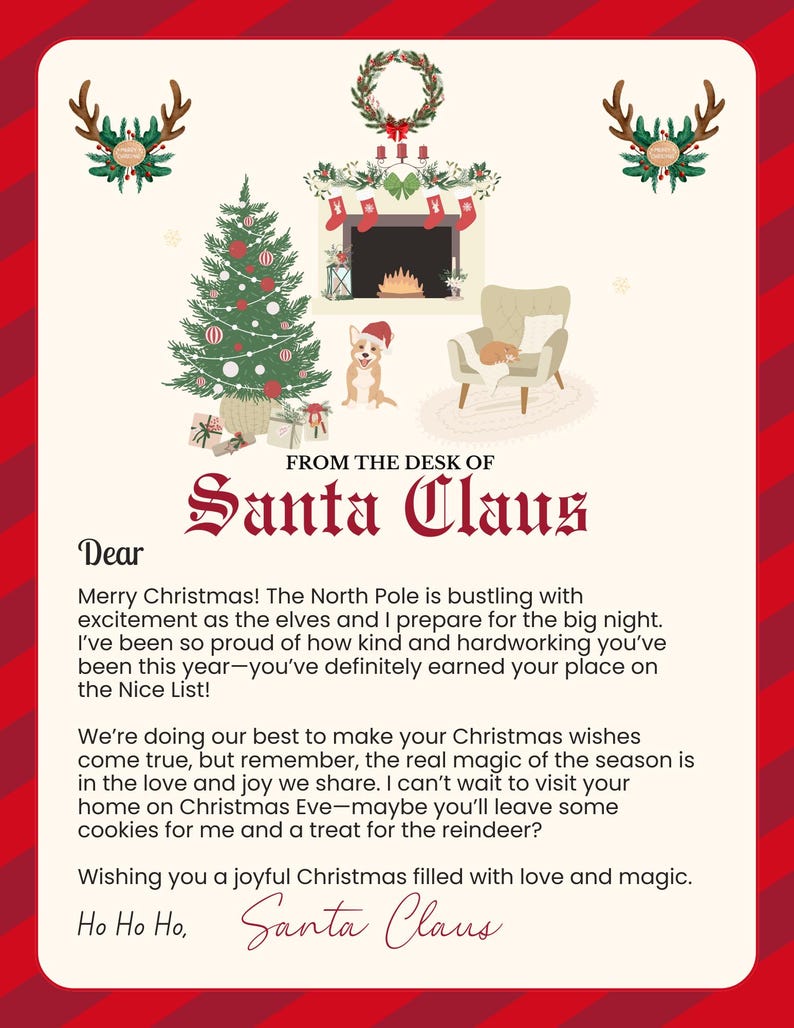 6 Vintage Letters From Santa Printable PDF - Etsy