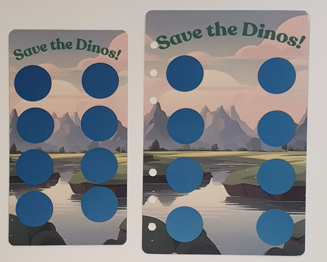 Save the Dinos Scratch and Save Challenge, Save 125 - Etsy