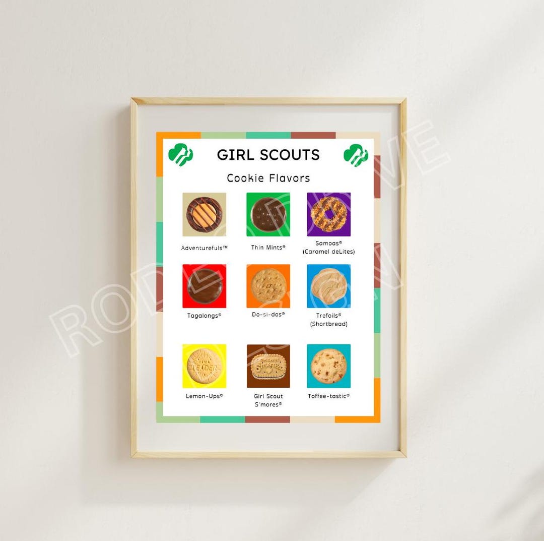 Girl Scout Cookie Menu 8.5x11 Digital Download - Etsy