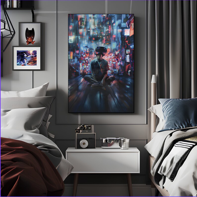 Virtual Living, Gaming Room Poster, Gaming Wall Poster, Gaming Print ...