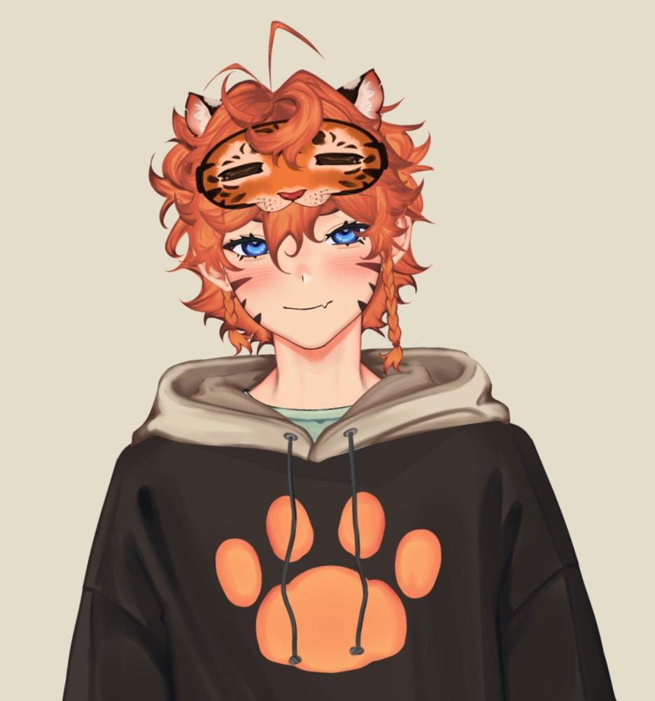 Live2d Premade Fully Rigged Vtuber Model - Ready to Use - Cute Sleepy ...