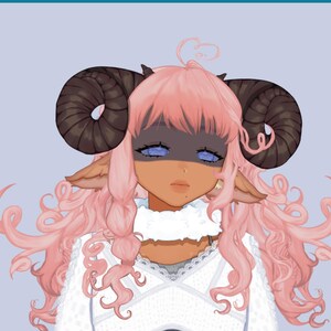 Live2d Premade Fully Rigged Vtuber Model - Ready to Use - Cute Goat ...