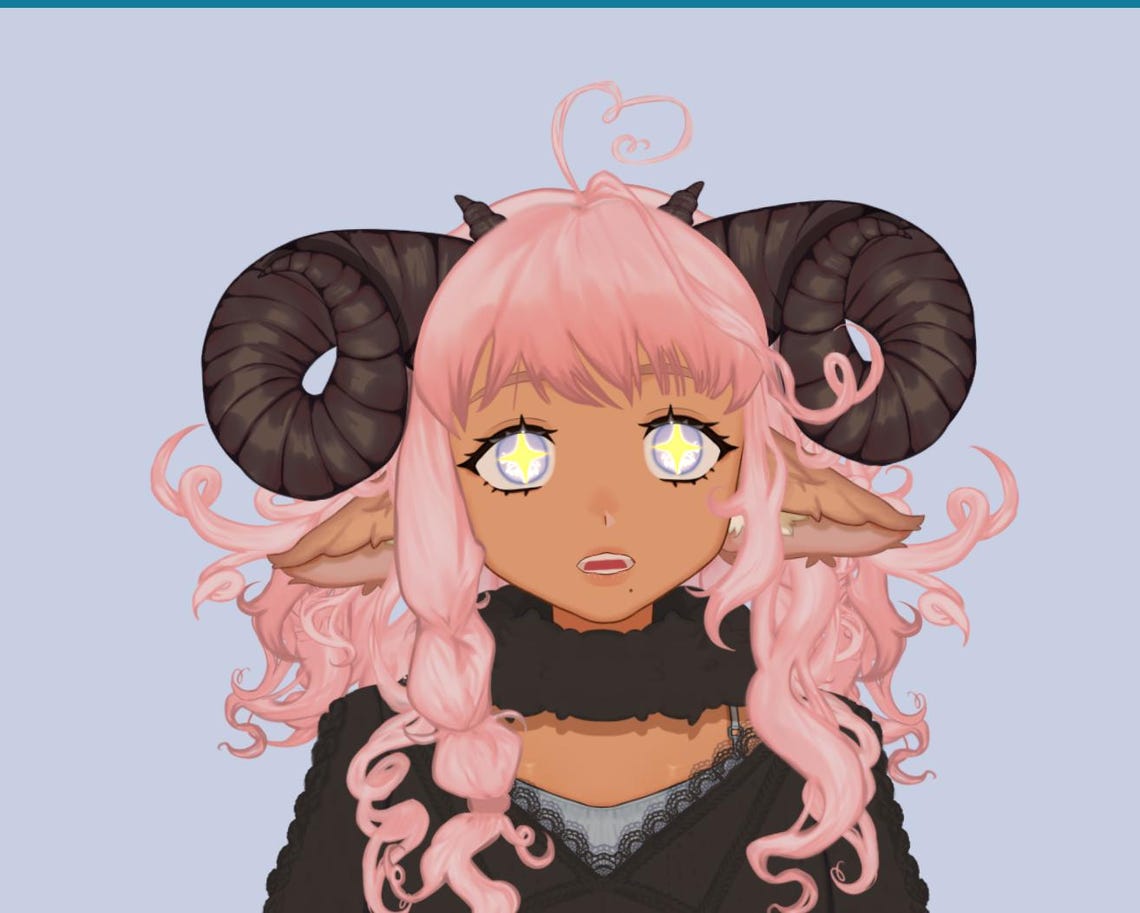 Live2d Premade Fully Rigged Vtuber Model - Ready to Use - Cute Goat ...
