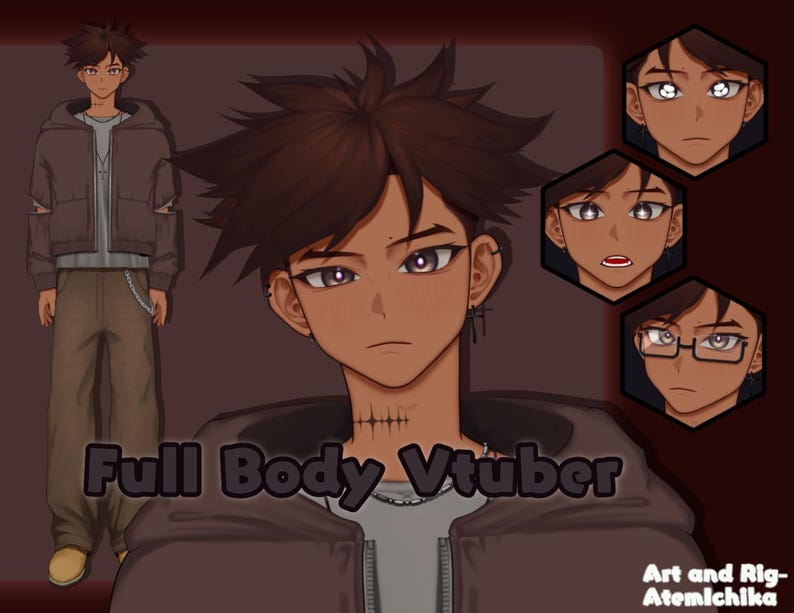 Live2d Premade Fully Rigged Vtuber Model - Ready to Use - Boy/male ...