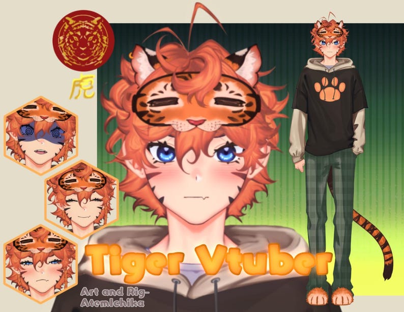 Live2d Premade Fully Rigged Vtuber Model - Ready to Use - Cute Sleepy ...