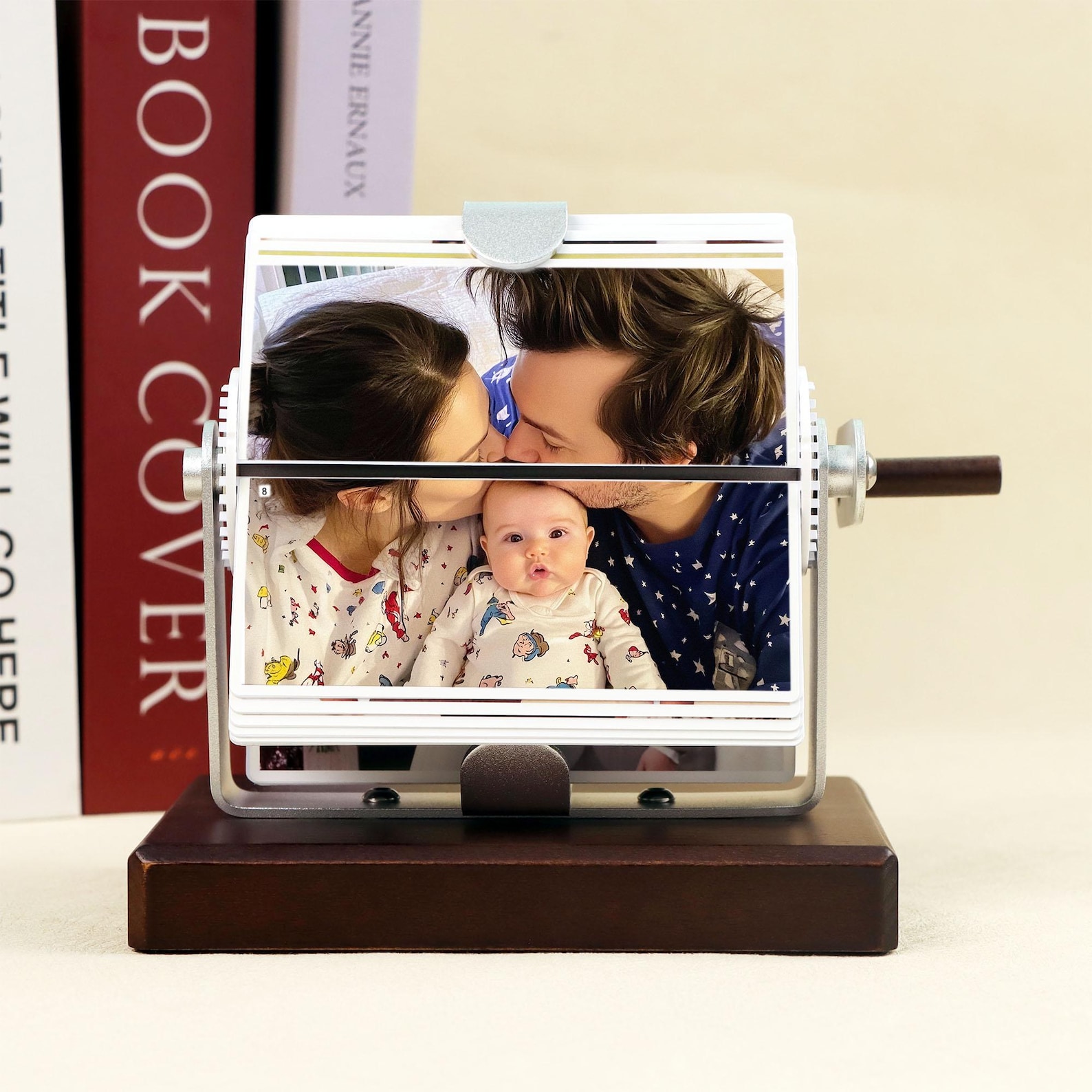 Custom Photo Album Flip Book Frame, Mechanical Hand Motion Wooden Gift ...