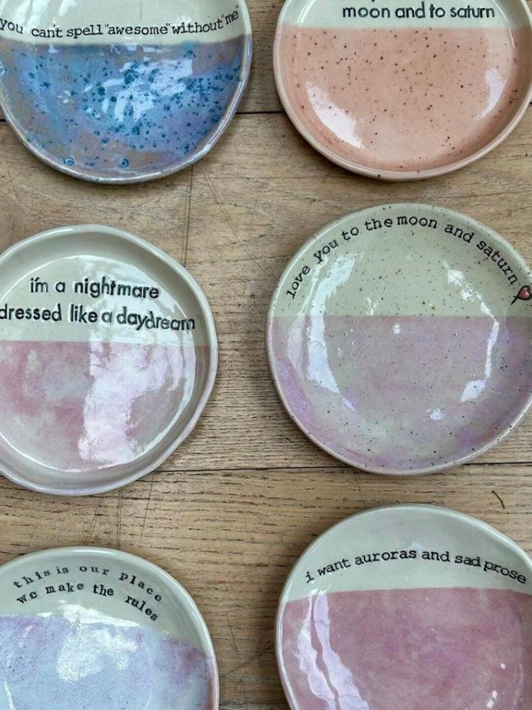 Set of Four Plates, Assorted Colours - Etsy