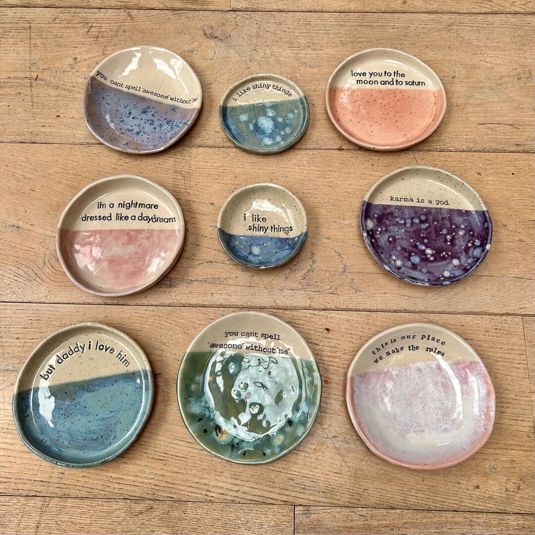Set of Six Plates, Assorted Colours - Etsy