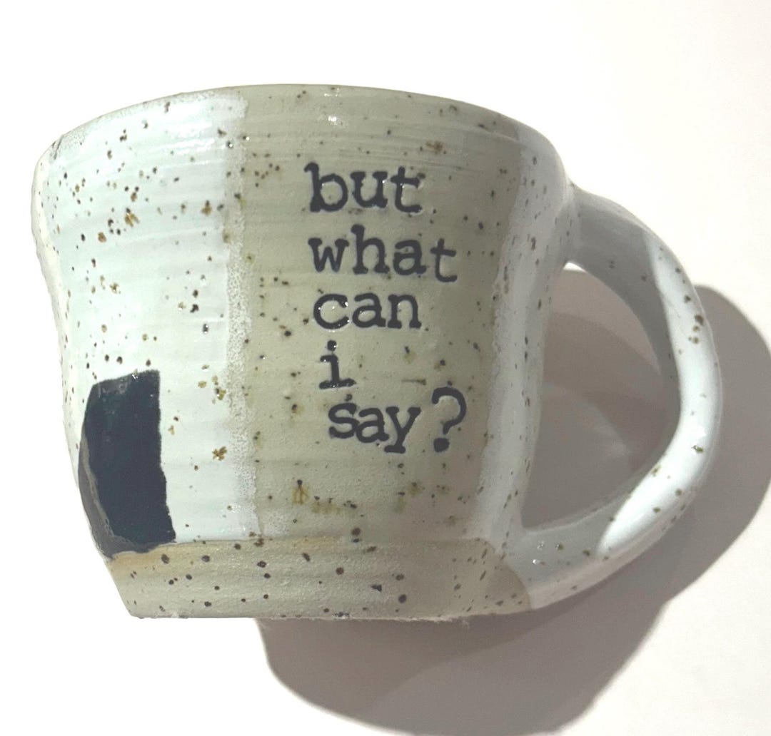 Beautiful Wheelthrown Mug With Lyrics but What Can I Say on Outside and ...