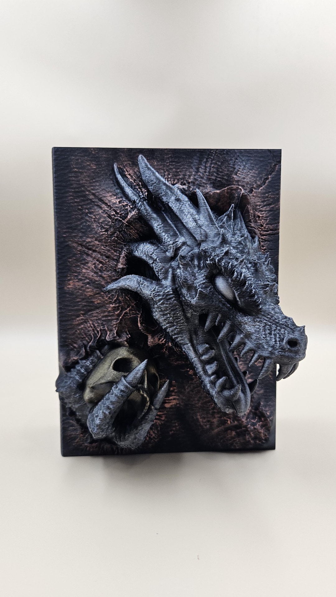 Dragon Book Hidden Stash Box: Metallic Finish, D&D Dice Storage (3D ...