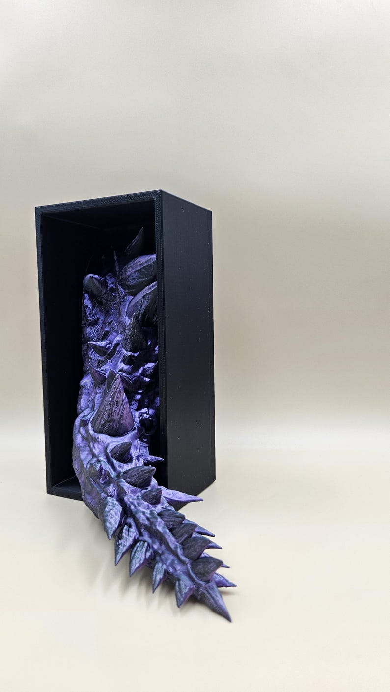 3D Printed Dragon Book Nook: Black-purple Shelf Decor, Personalized Eye ...
