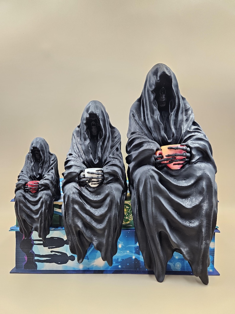 Grim Reaper Figurine With Personalized Mug - Fantasy Book Lover Gift - Etsy