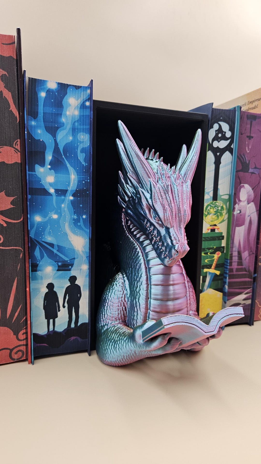 3D Printed Dragon Book Nook: Fantasy Reader Shelf Decor - Etsy