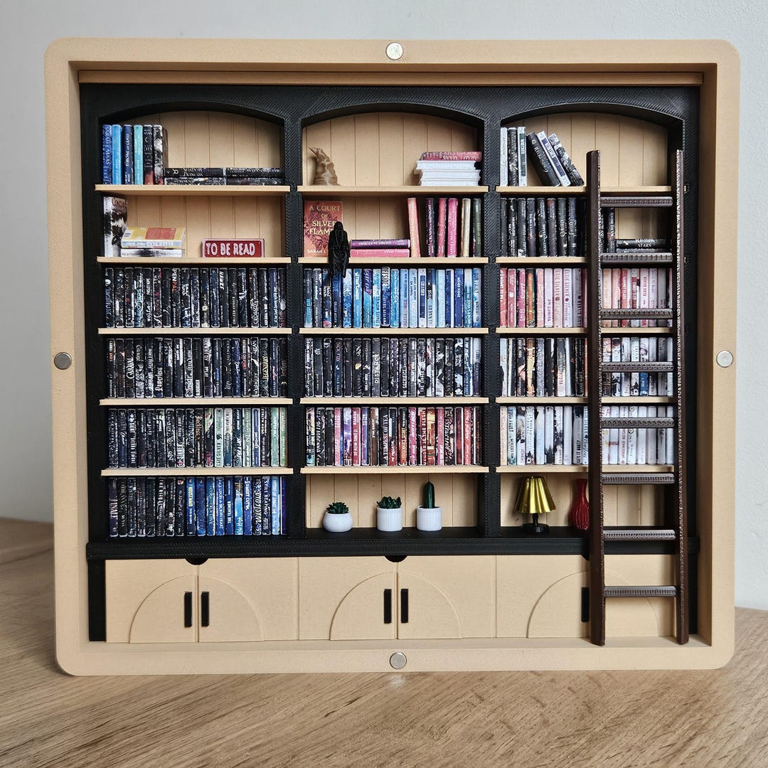 DIY Miniature Bookshelf Kit: 3D Printed Library With Secret Drawer - Etsy