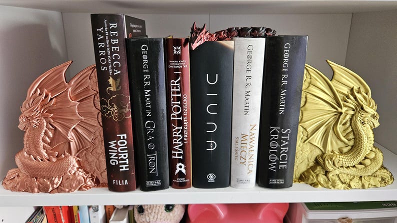 Dragon Bookend Fourth Wing 3D Printed Decor Gift Fantasy Reader - Etsy UK