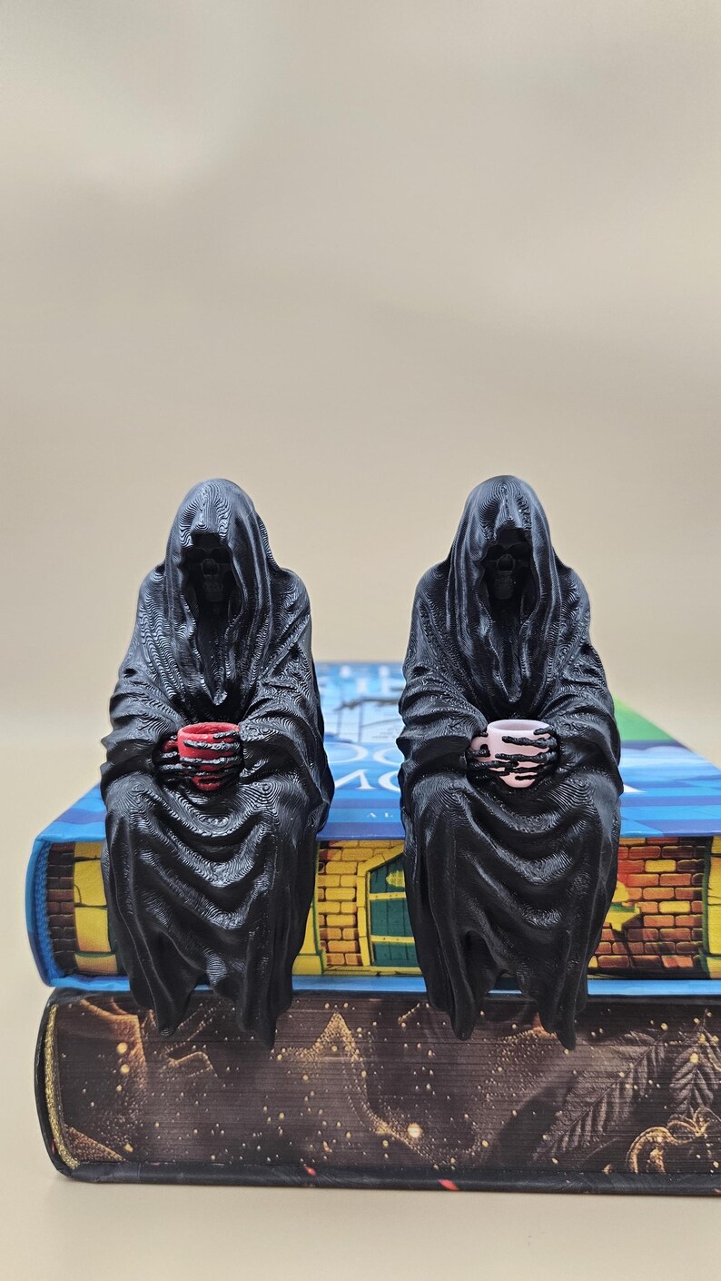 Grim Reaper Figurine With Personalized Mug - Fantasy Book Lover Gift - Etsy