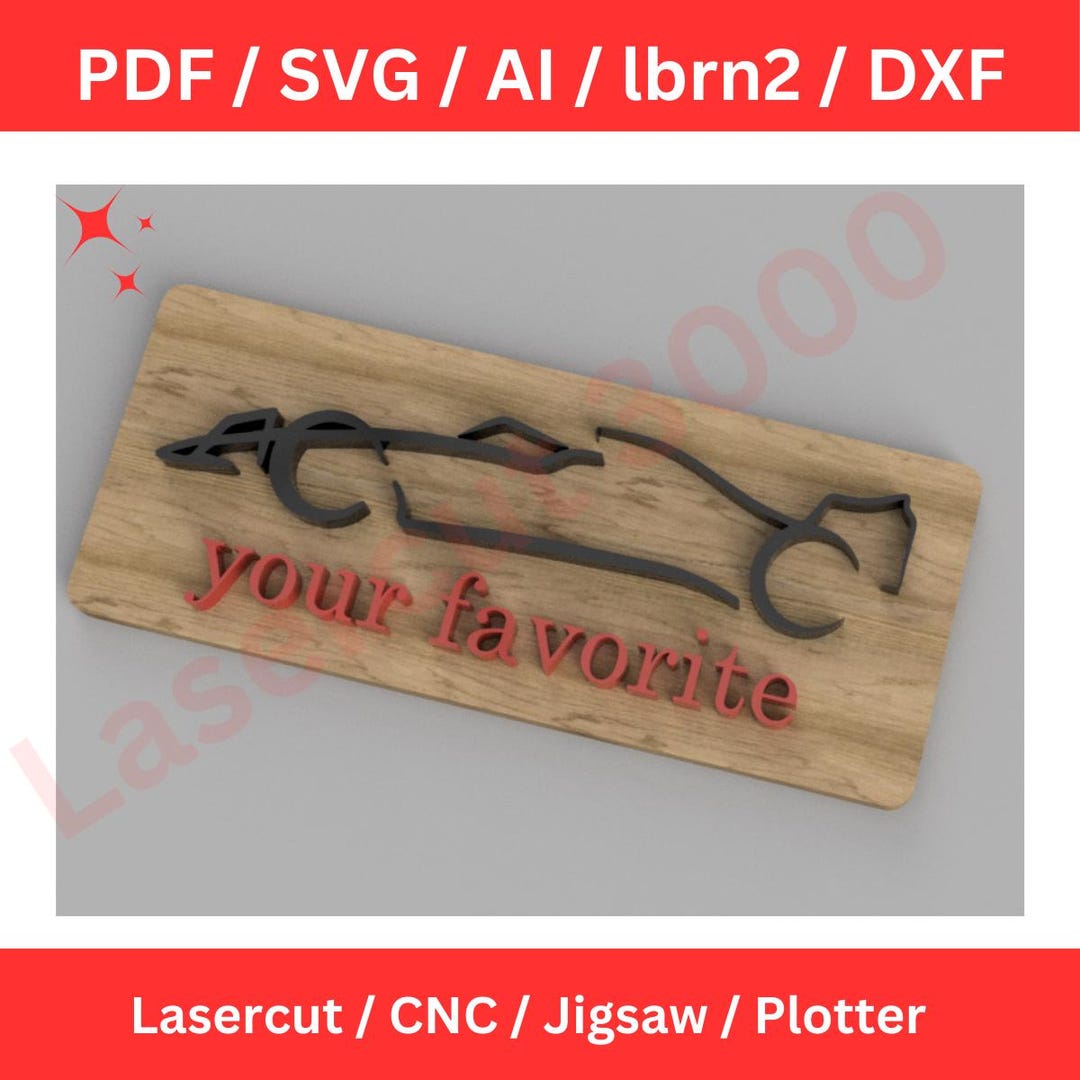 Motorsport Sign Customizable SVG Ai DXF Lbrn2 PDF Templates for Laser ...