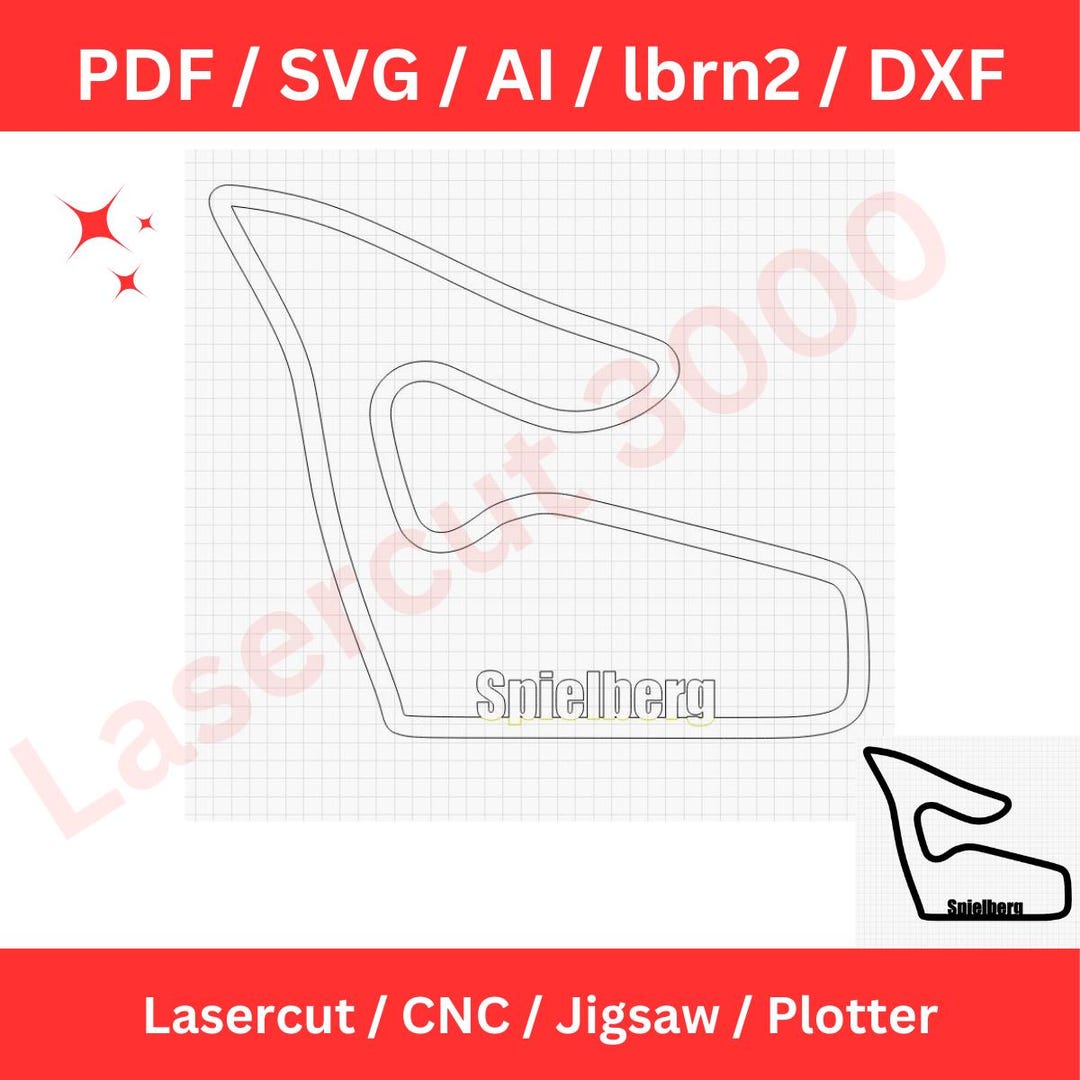 Spielberg Racetrack SVG Ai DXF Lbrn2 PDF Templates - Etsy