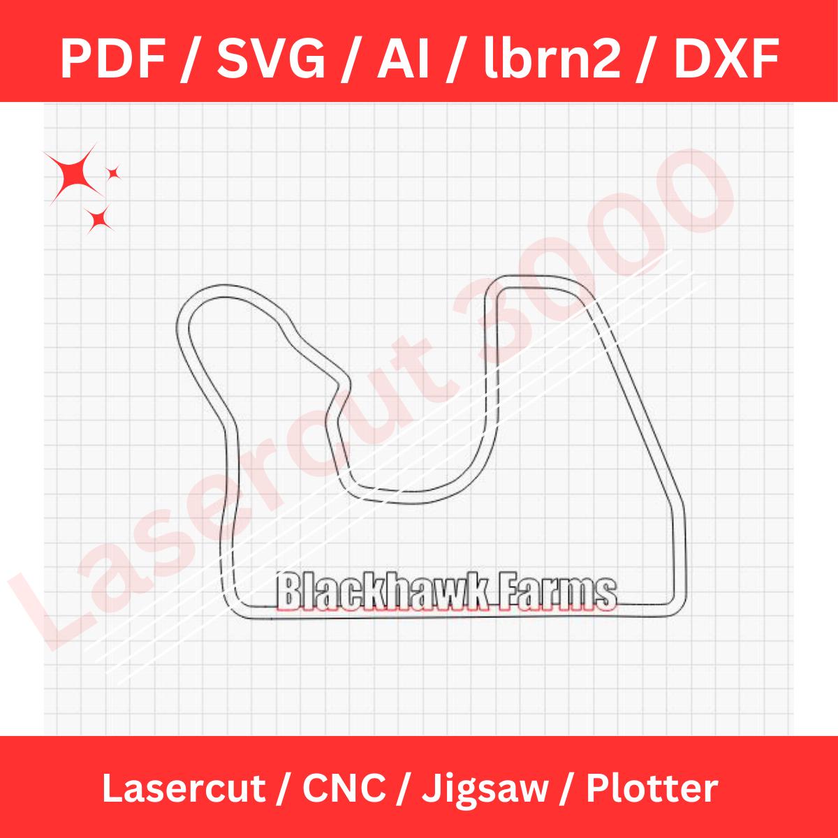 Blackhawk Farms Raceway SVG Ai DXF Lbrn2 PDF Templates - Etsy