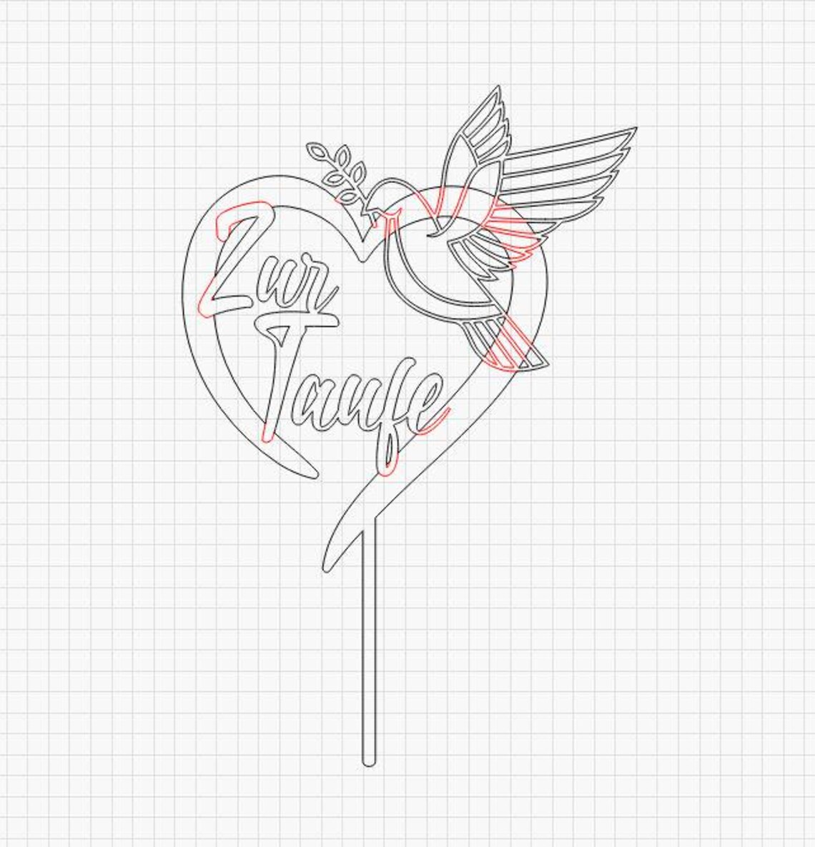 Caketopper Taufe SVG Ai DXF Lbrn2 PDF Vorlagen jigsaw cnc lasercutfile ...