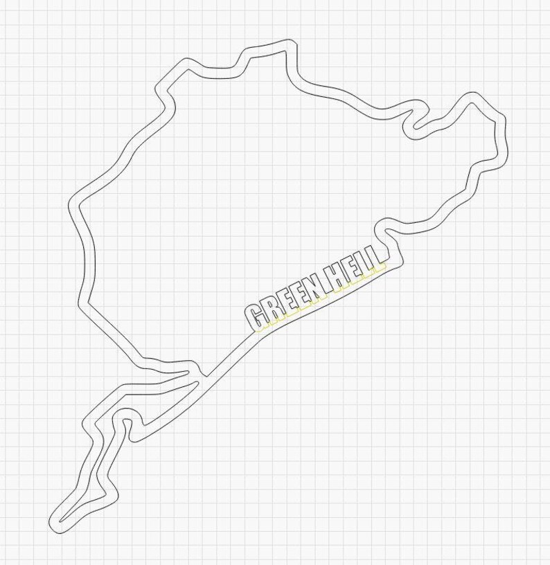 Green Hell / Nürburgring Race Track SVG Ai DXF Lbrn2 PDF Templates for ...